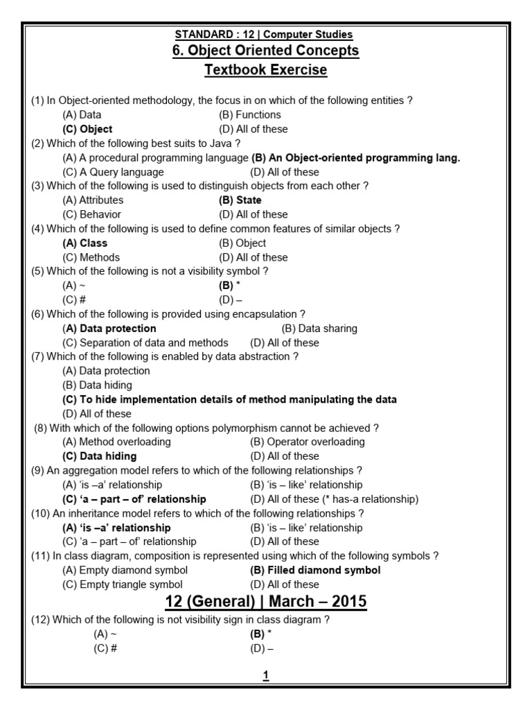 Chap - 6 To 10 Computer Class 12 Gseb Imp | PDF | Method (Computer Programming) | Class ...