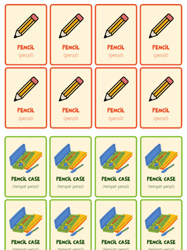 Colorful Lined Illustration Food Flashcard (2) | PDF