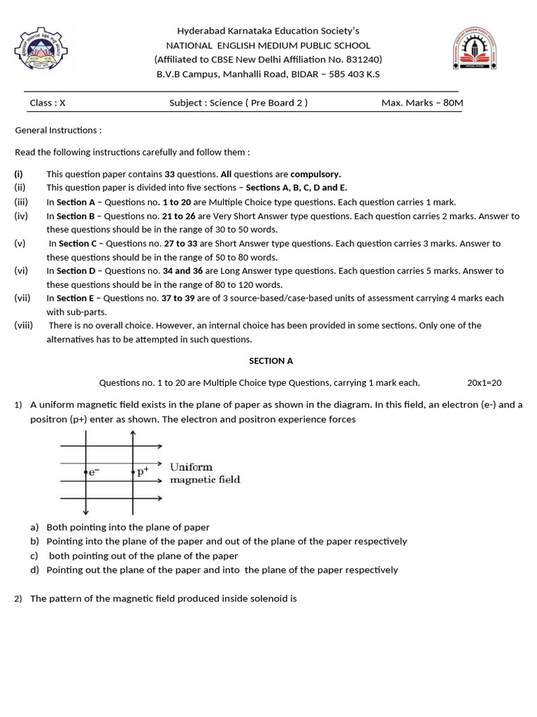Science Question Paper Grade 9 | PDF | Atrium (Heart) | Oxide