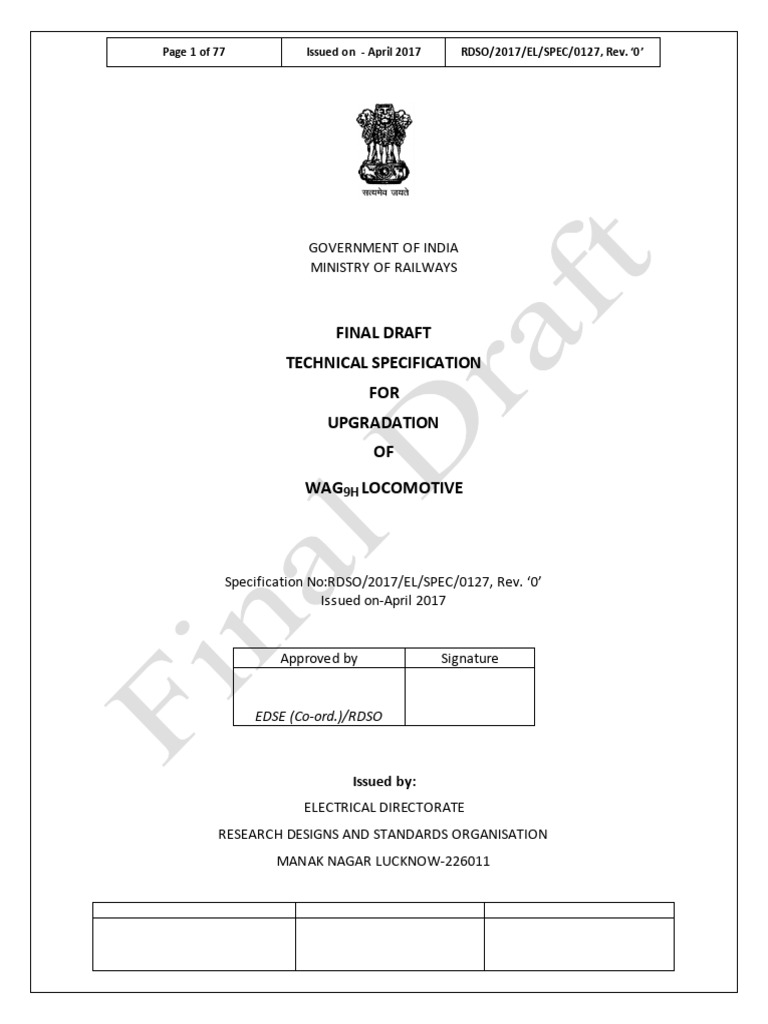 Final - Draft - Specification - Upgrad - WAG9H | PDF | Reliability ...