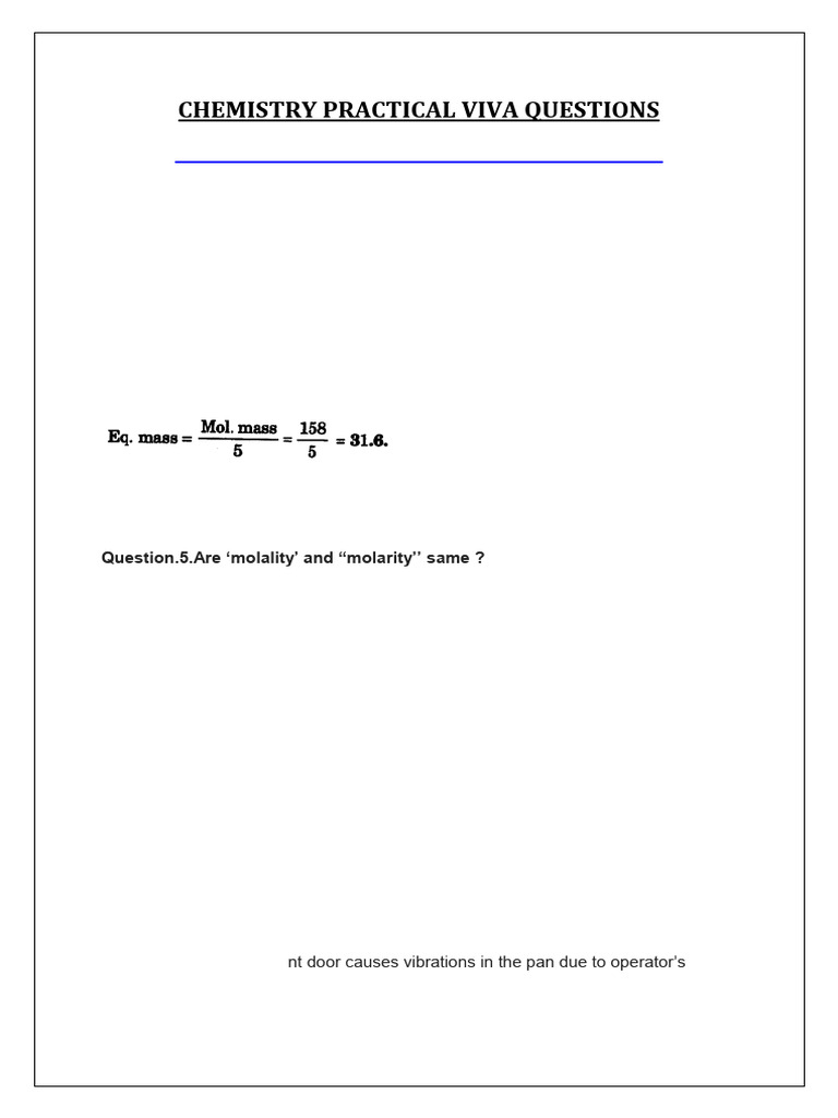 AISSCE Chemistry Practical Study Material | PDF | Titration | Chemistry