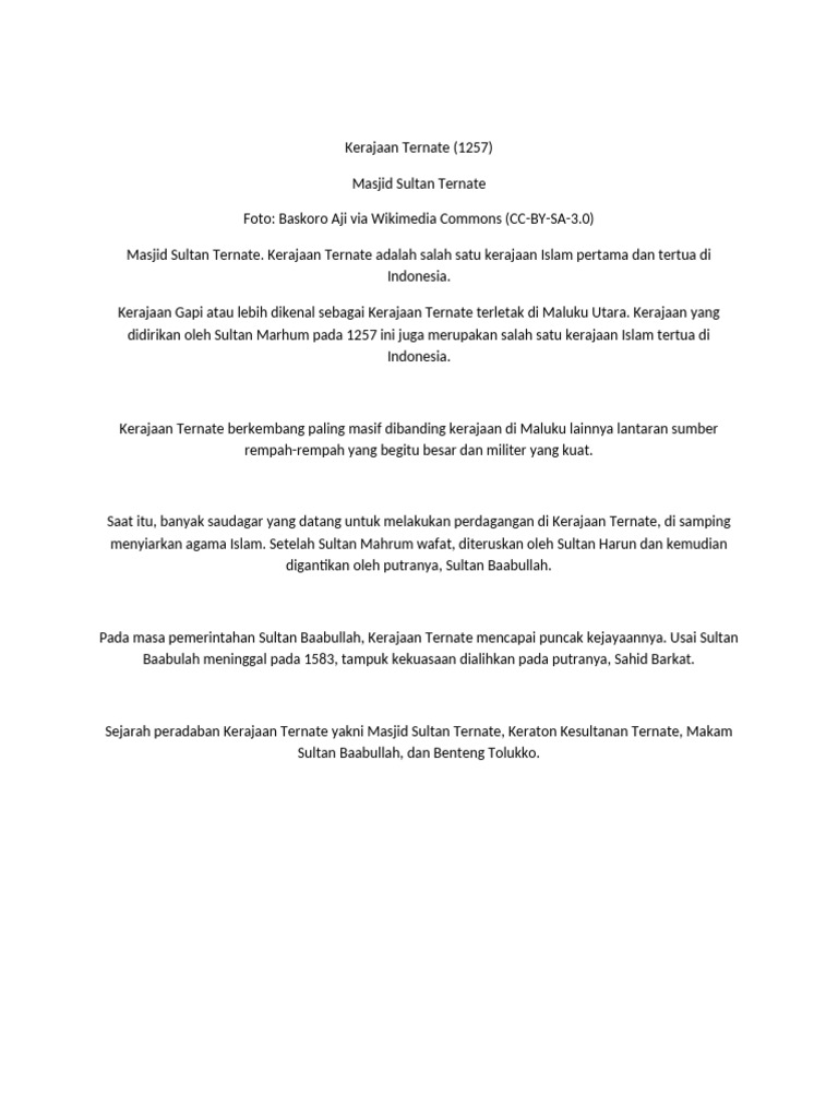 kerajaan Ternate | PDF