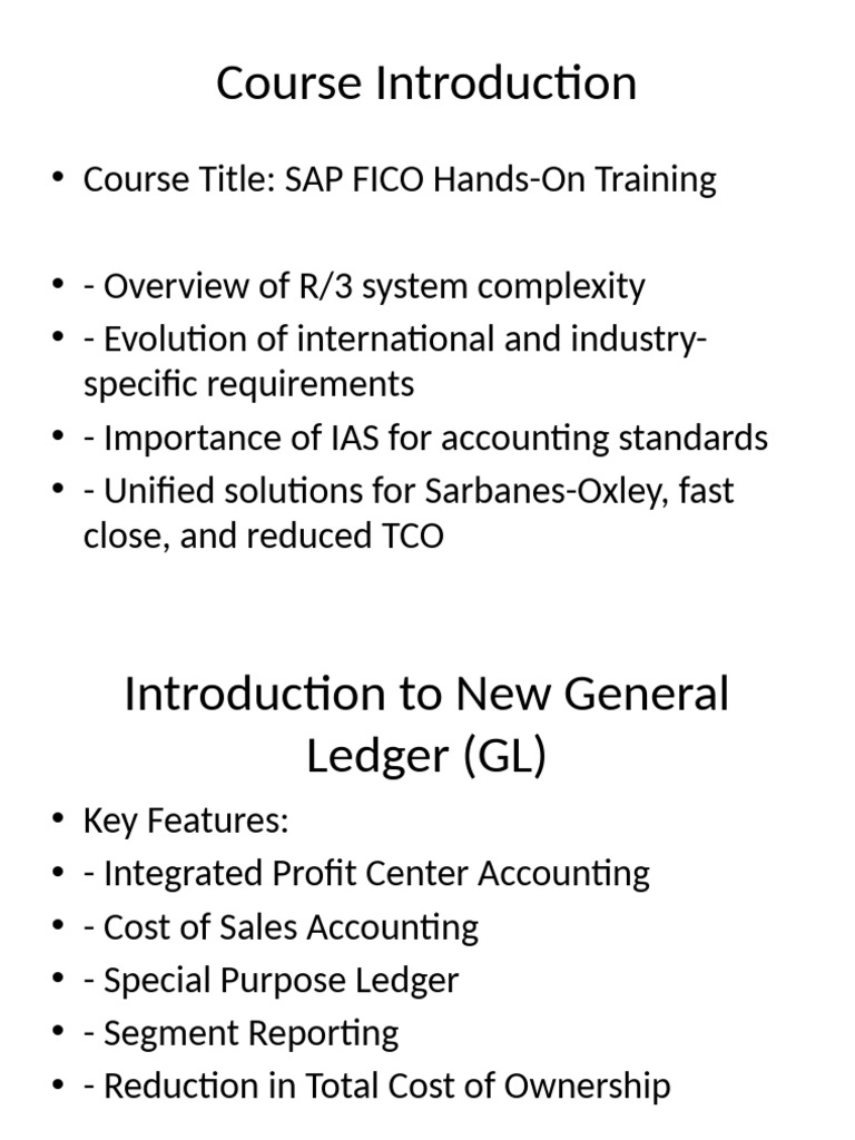 Sap Fico Training | PDF