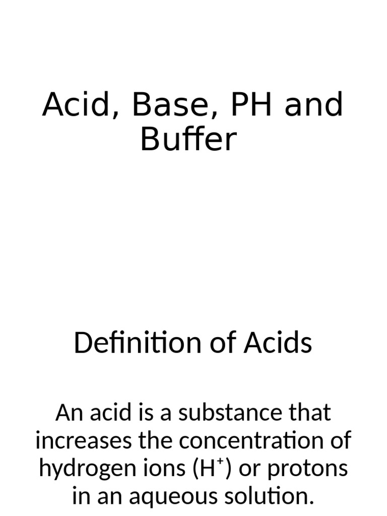 Acid, Base, PH - Buffers | PDF | Acid | Buffer Solution
