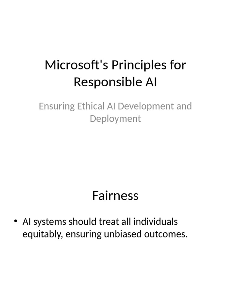 Microsoft AI Principles | PDF