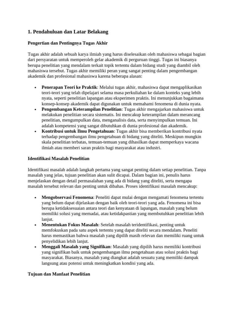 PENDAHULUAN DAN LATAR BELAKANG | PDF