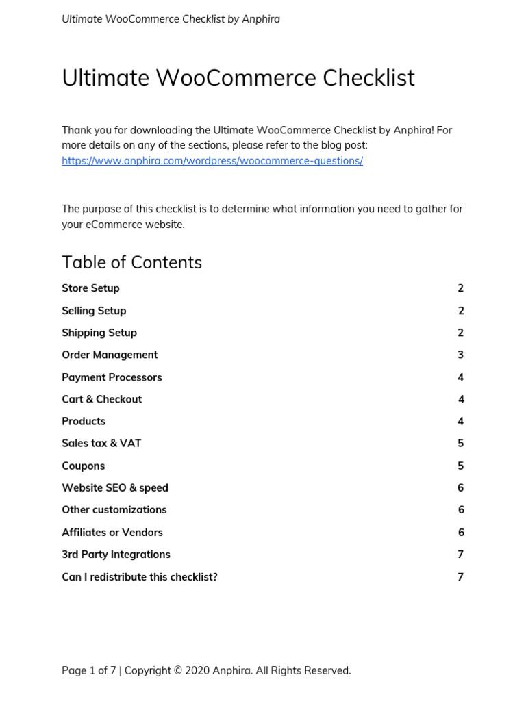 WooCommerce Checklist 1 | PDF | Point Of Sale | Taxes
