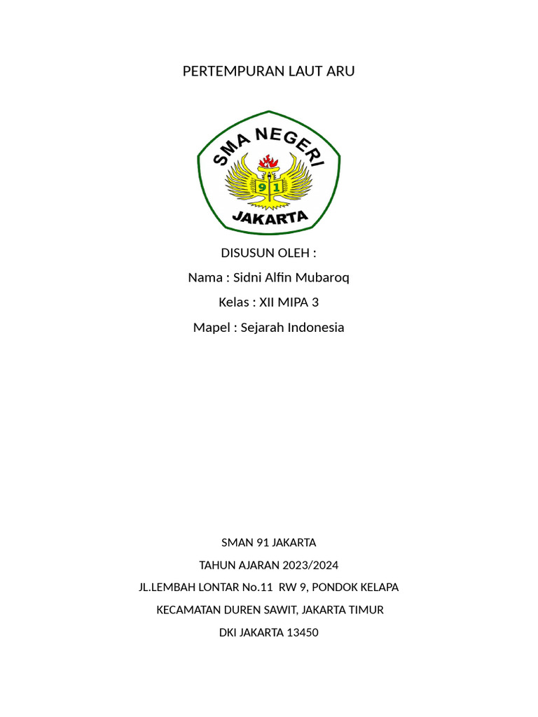 Pertempuran Laut Aru: Sejarah Indonesia | PDF