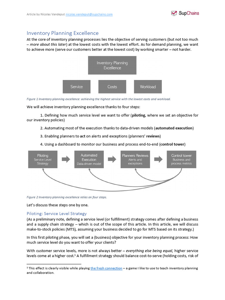 Achieving Inventory Planning Excellence | PDF | Performance Indicator ...