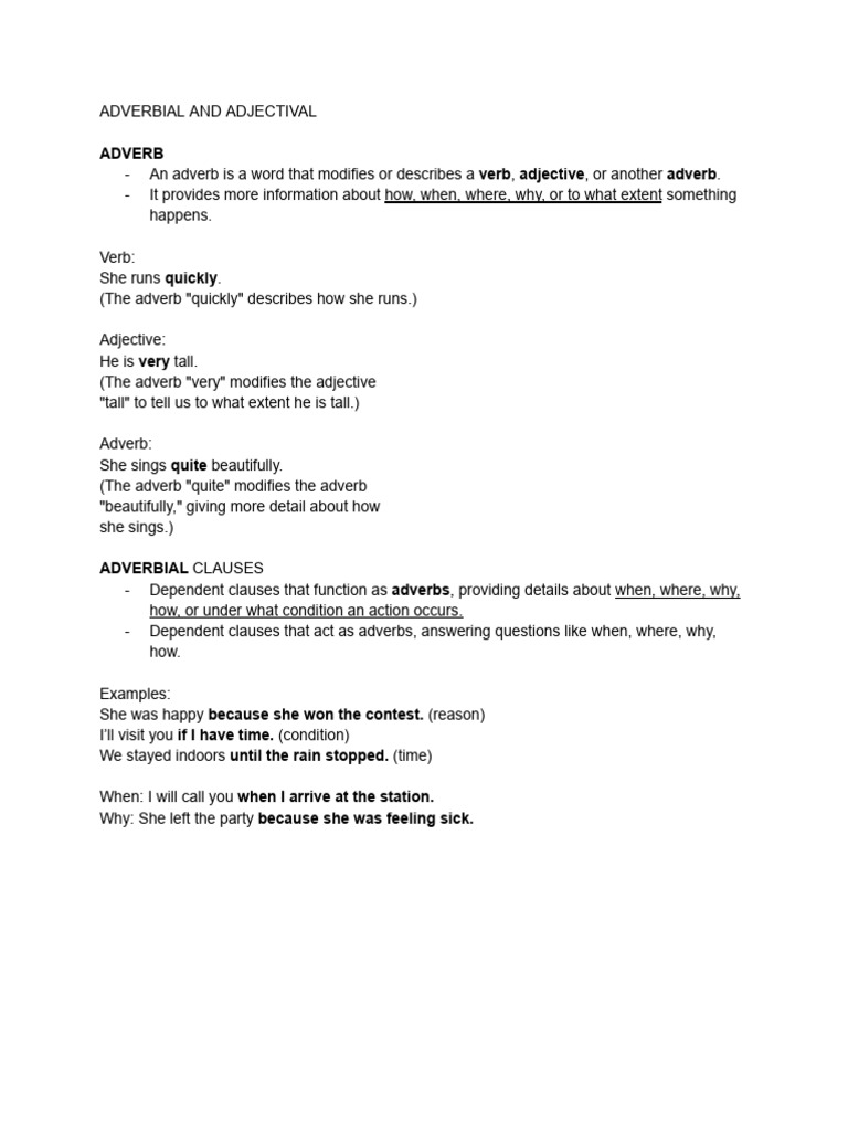 Adverbial and Adjectival | PDF | Adverb | Adjective