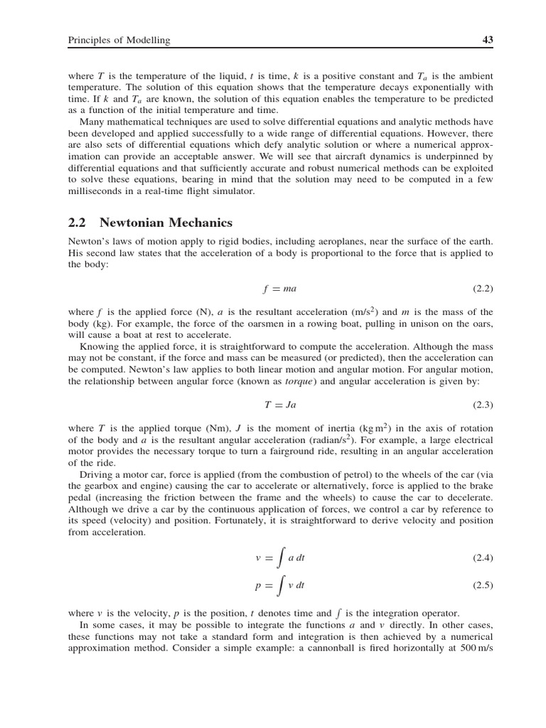 Principles of Flight Simulation 65 72 | PDF | Force | Torque