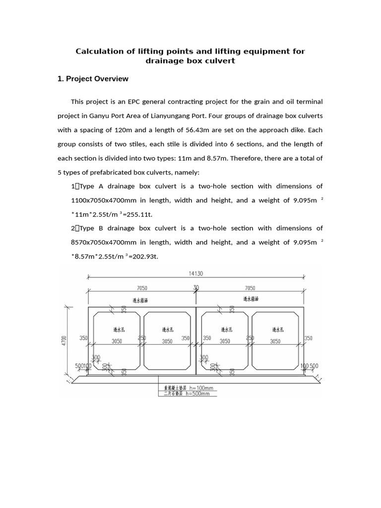 Lifting Points Calculation for Box Culverts | PDF | Structural ...
