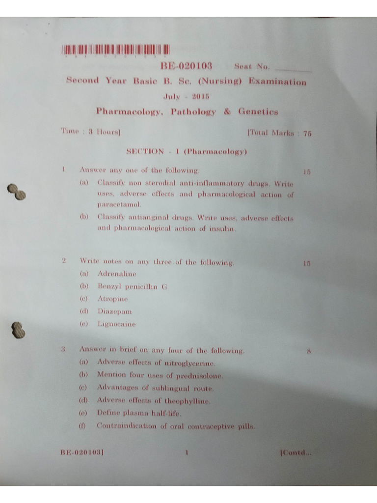 Pharmacology, Pathology & Genetics | PDF