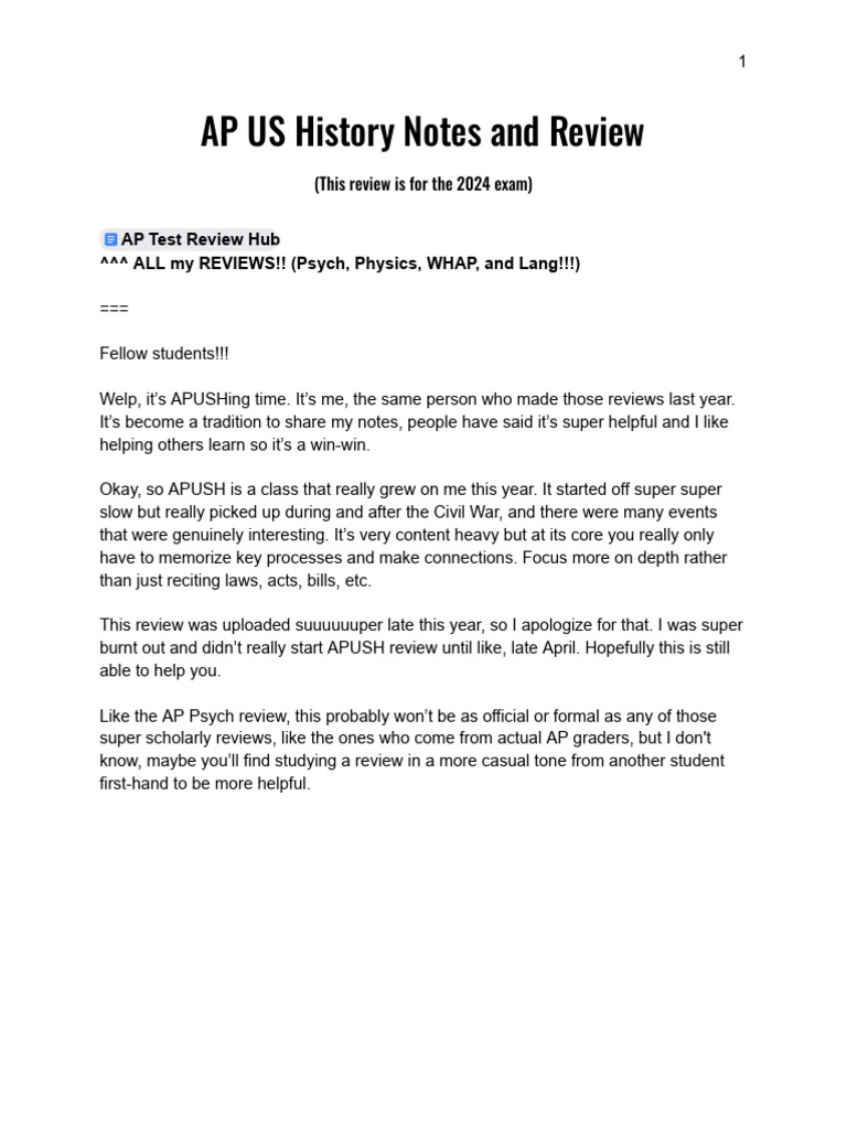 AP US History Notes and Review | PDF | Thirteenth Amendment To The ...