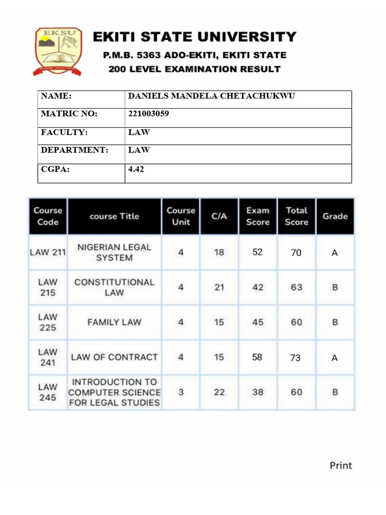 Result Printout | PDF