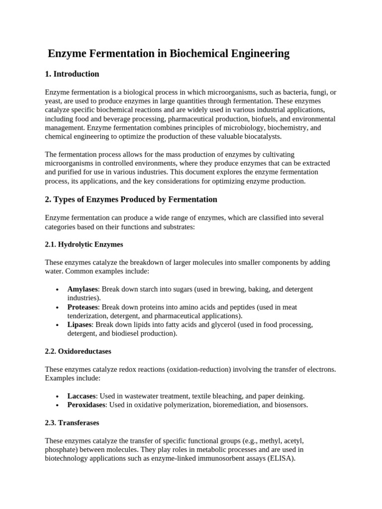 EZYME FERMENTAION | PDF | Fermentation | Enzyme