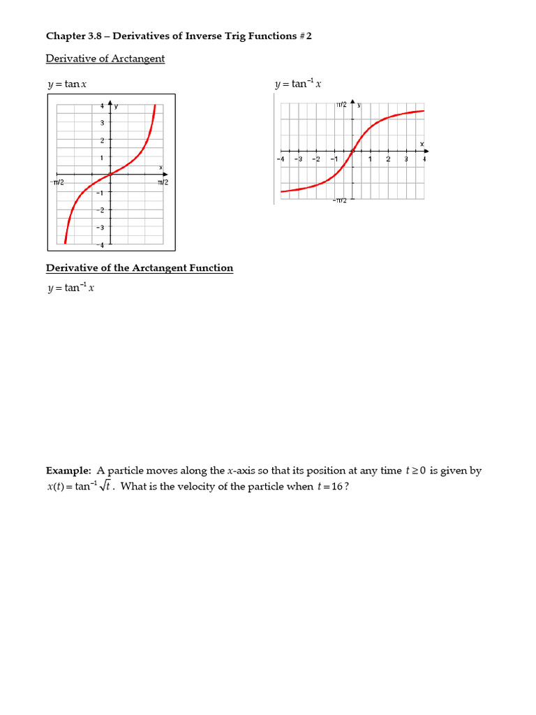 Arctan Arcsec Derivative | PDF
