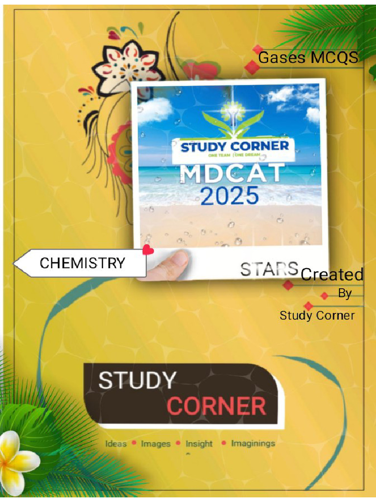 Gases MCQS BY STUDY CORNER MDACT TEAM | PDF | Gases | Temperature