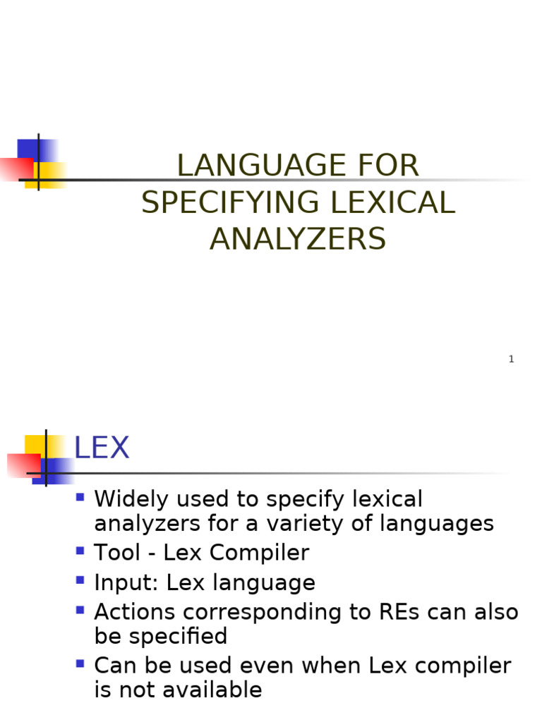 2 - 7 Language For Specifying Lexical Analyzers | PDF | Parsing | Grammar