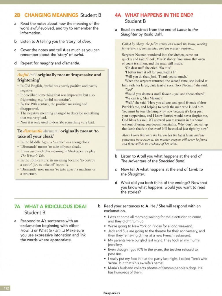 7_2b Changing Meanings Student B | PDF