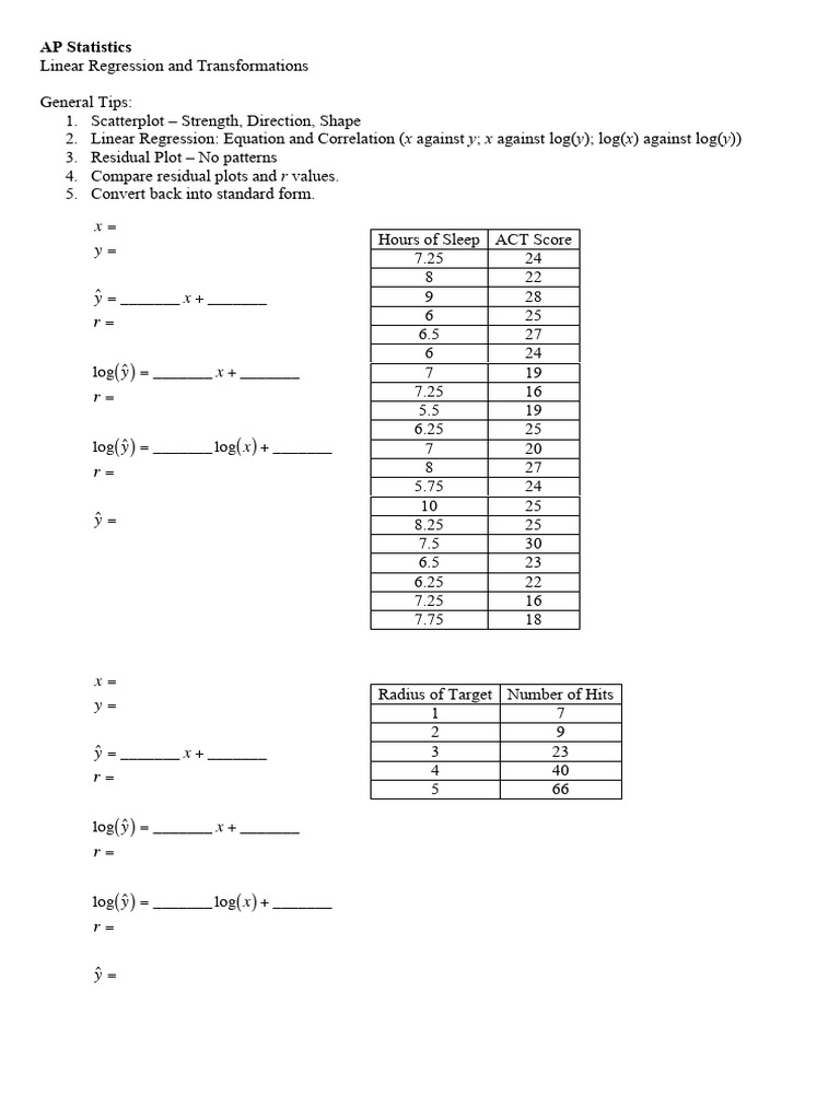 Linear Regression - Transformations | PDF | Regression Analysis | Errors And Residuals