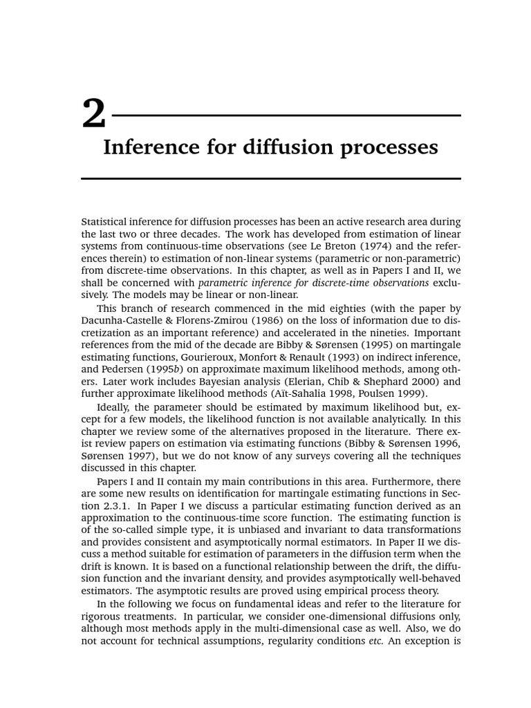 0 Inference For Diffusion Processes | PDF | Estimator | Statistical Inference