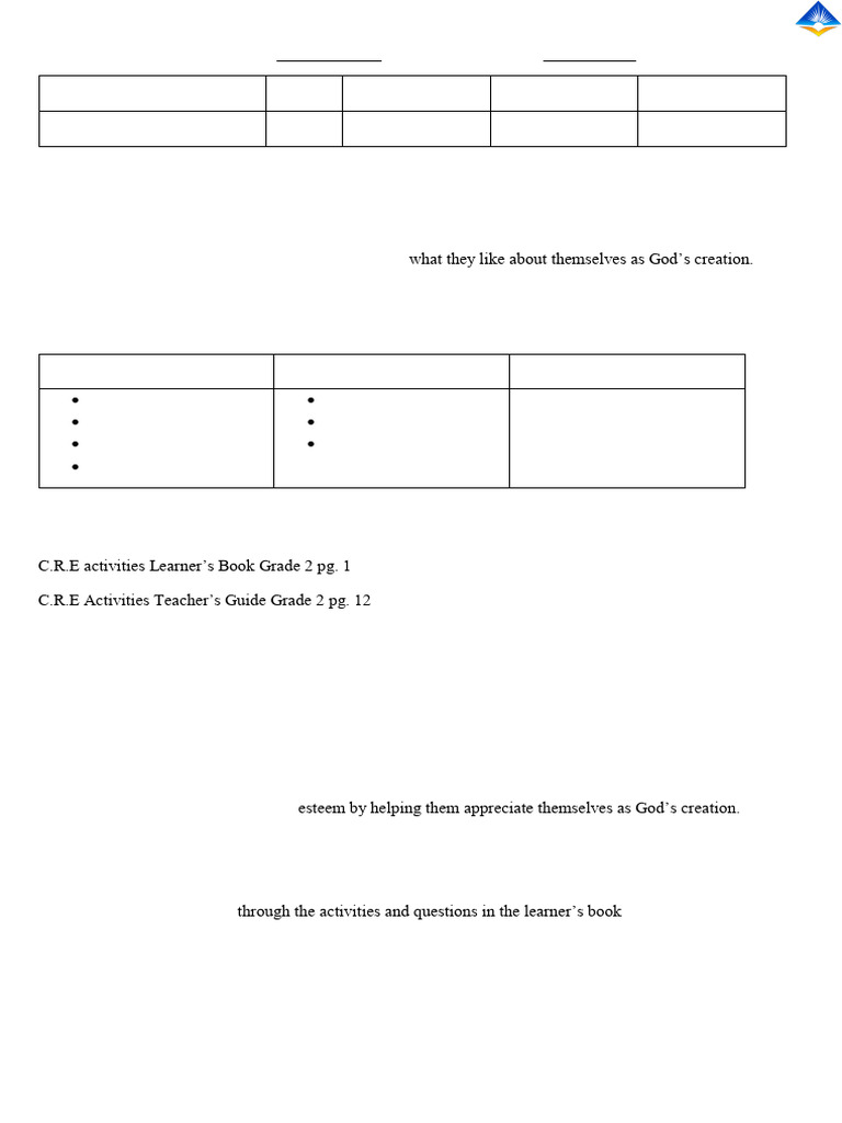 GRADE 2 Creation Lesson Plans Cre Word Format | PDF | Lesson Plan ...
