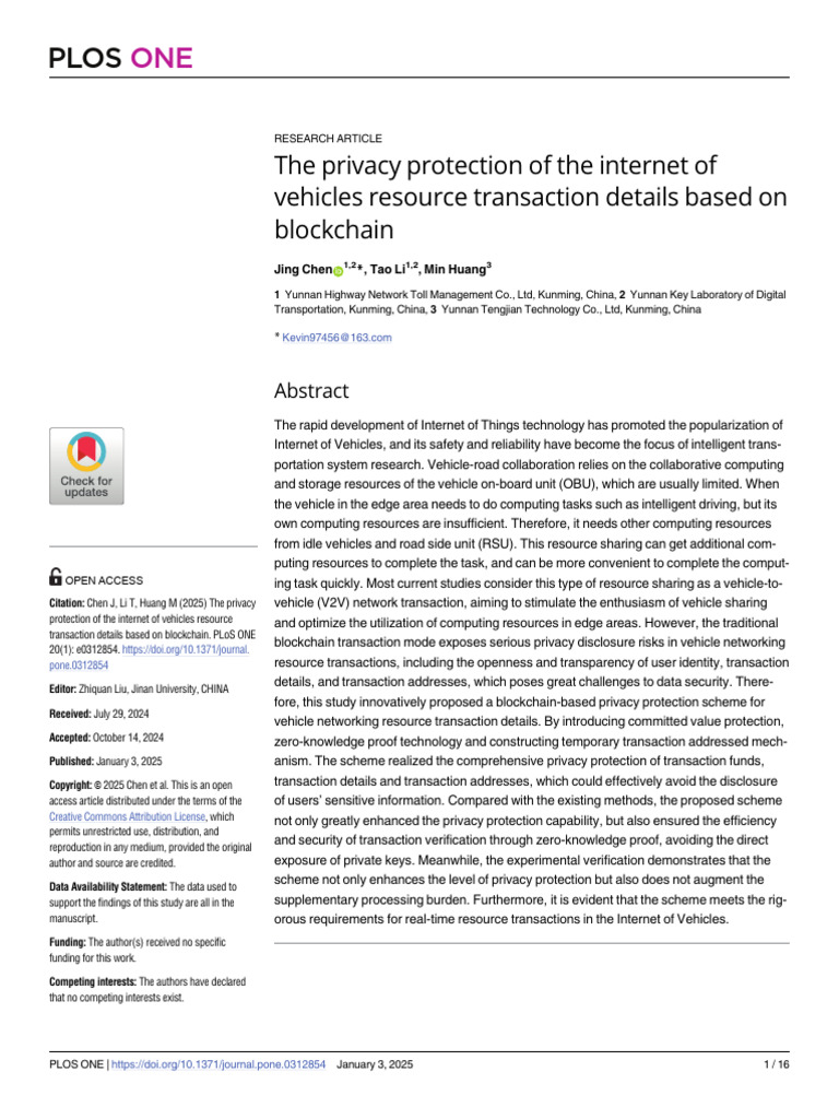 Chen 等 - 2025 - The privacy protection of the internet of vehicles resource transaction details ...