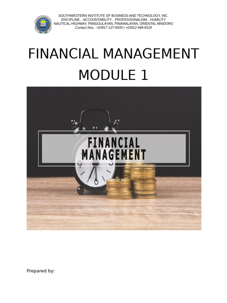 Financial Management Module 1 | PDF | Income Statement | Expense