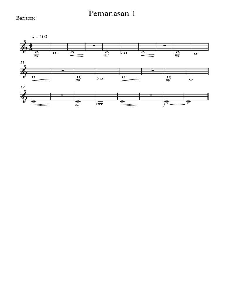 Pemanasan 1 - Baritone | PDF