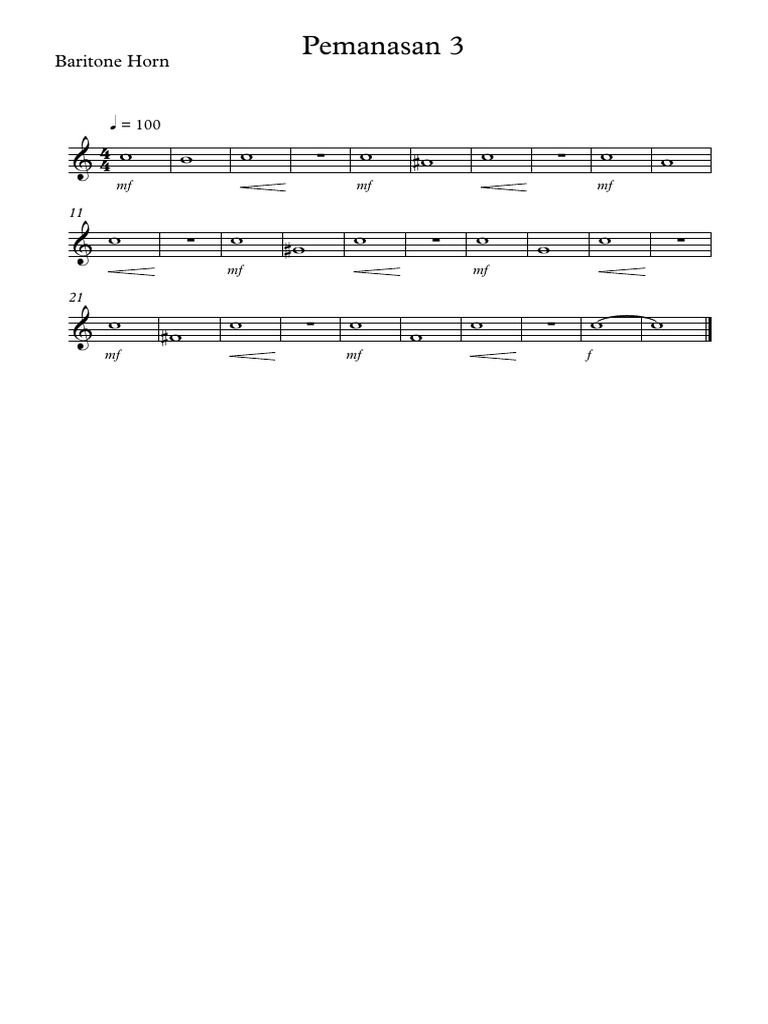 Pemanasan 3 - Baritone Horn | PDF