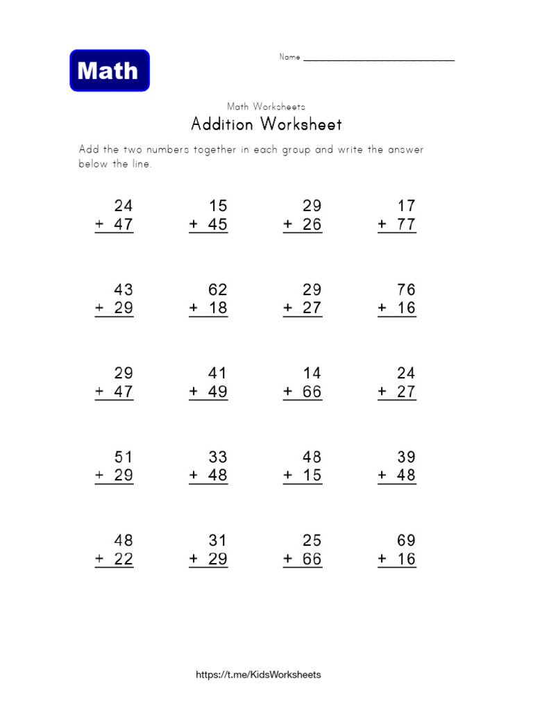 math-worksheet-addition-carry-over | PDF