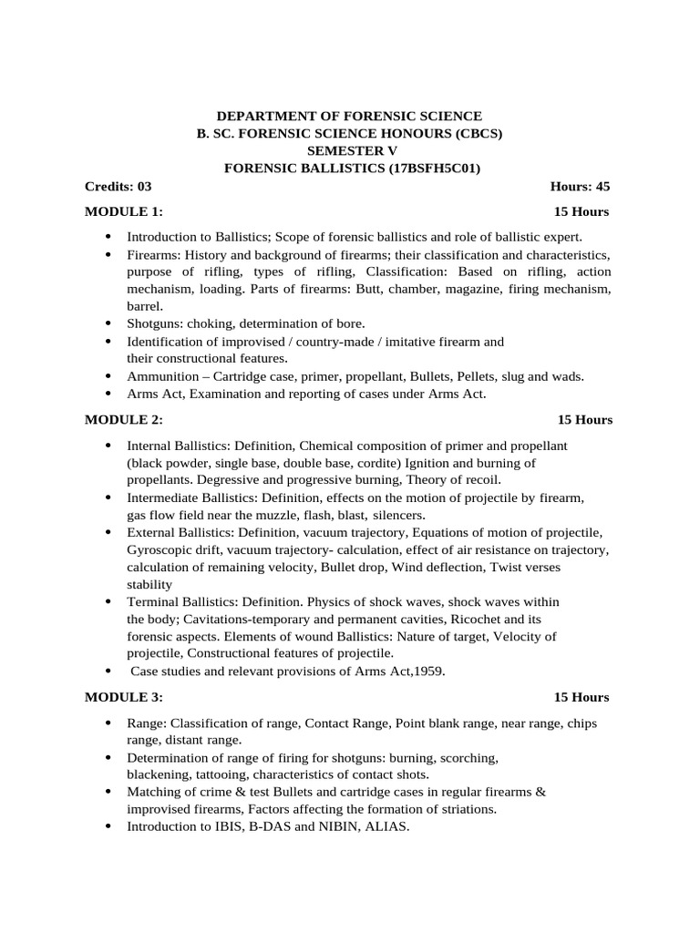 Forensic Ballistics Course Overview | PDF | Gun Barrel | Firearms