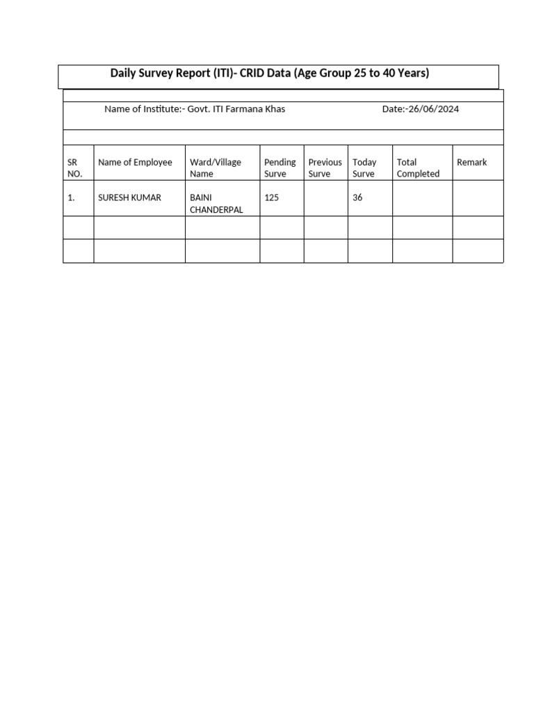 Daily Survey Report3 | PDF