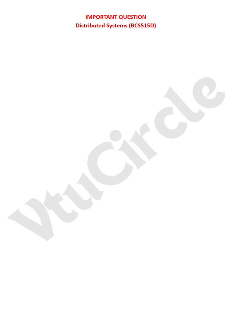 Distributed Systems (BCS515D) Important Question | PDF | Distributed Computing | System