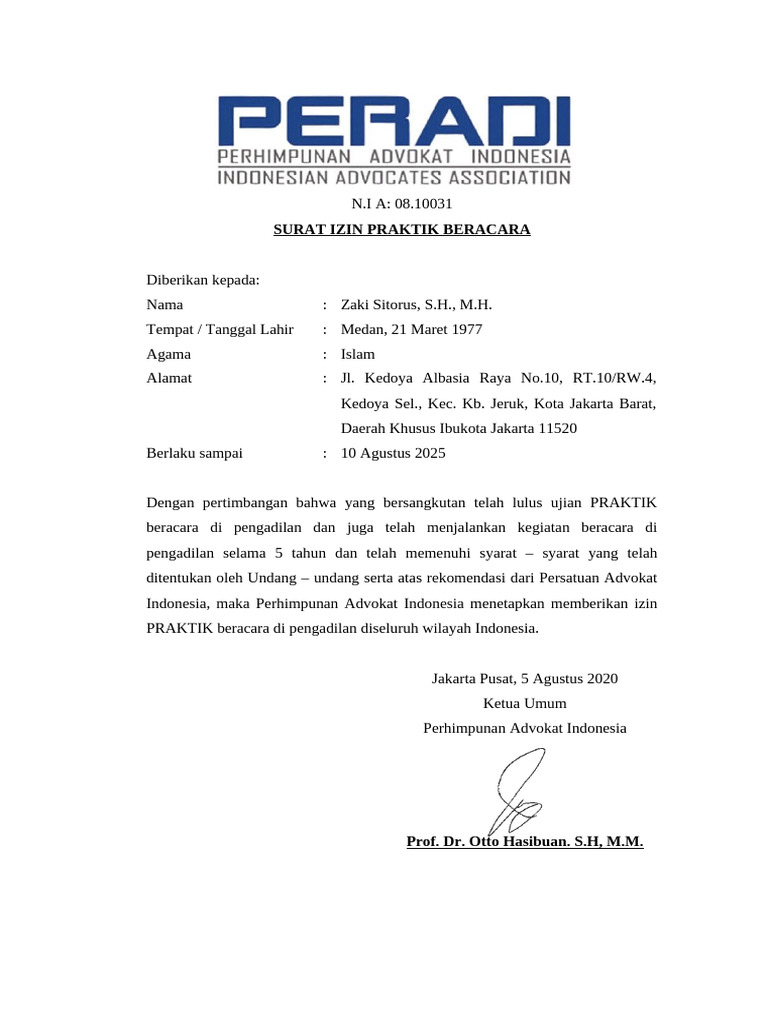 5. Surat Izin Praktek Beracara | PDF