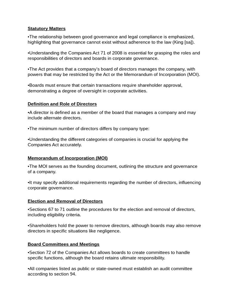 1.2 Statutory Matters Notes | PDF | Audit | Financial Statement