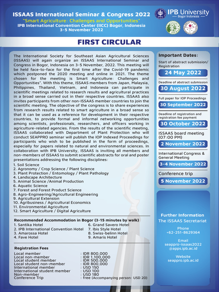 First Circular Seappro-Issaas Joint Seminar 2022 | PDF | Agriculture ...