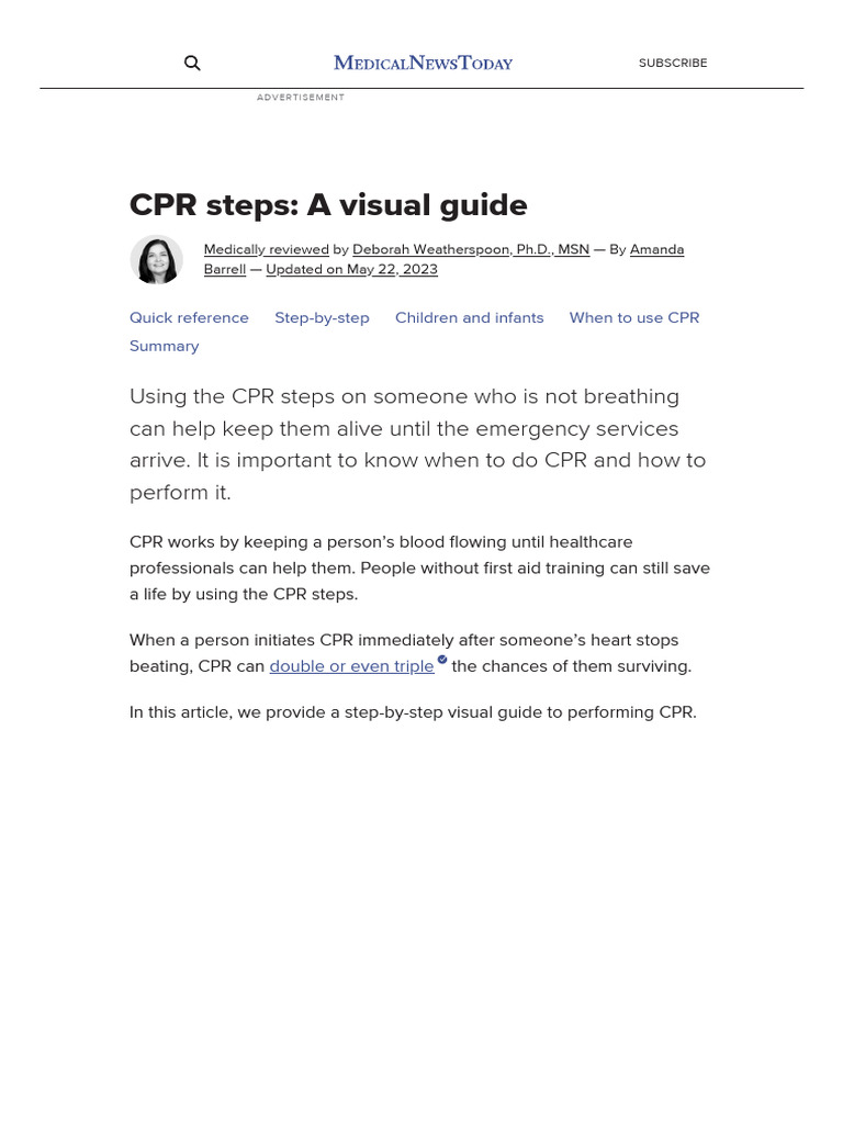 4 CPR Step by Step Guide | PDF | Cardiopulmonary Resuscitation ...