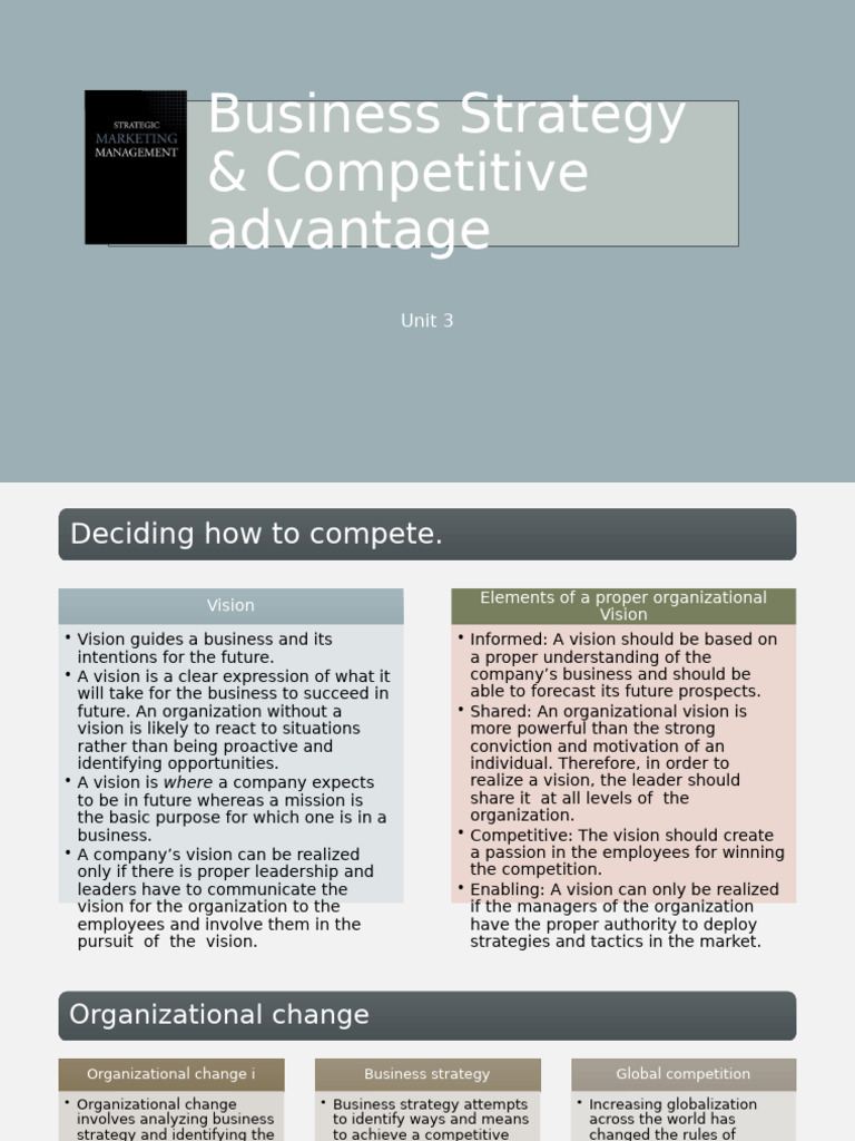 Strategic Marketing Unit 3 | PDF | Strategic Management | Competitive ...