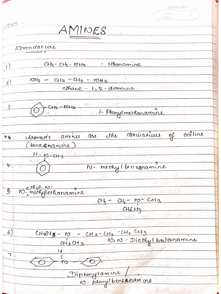 Amines class notes | PDF