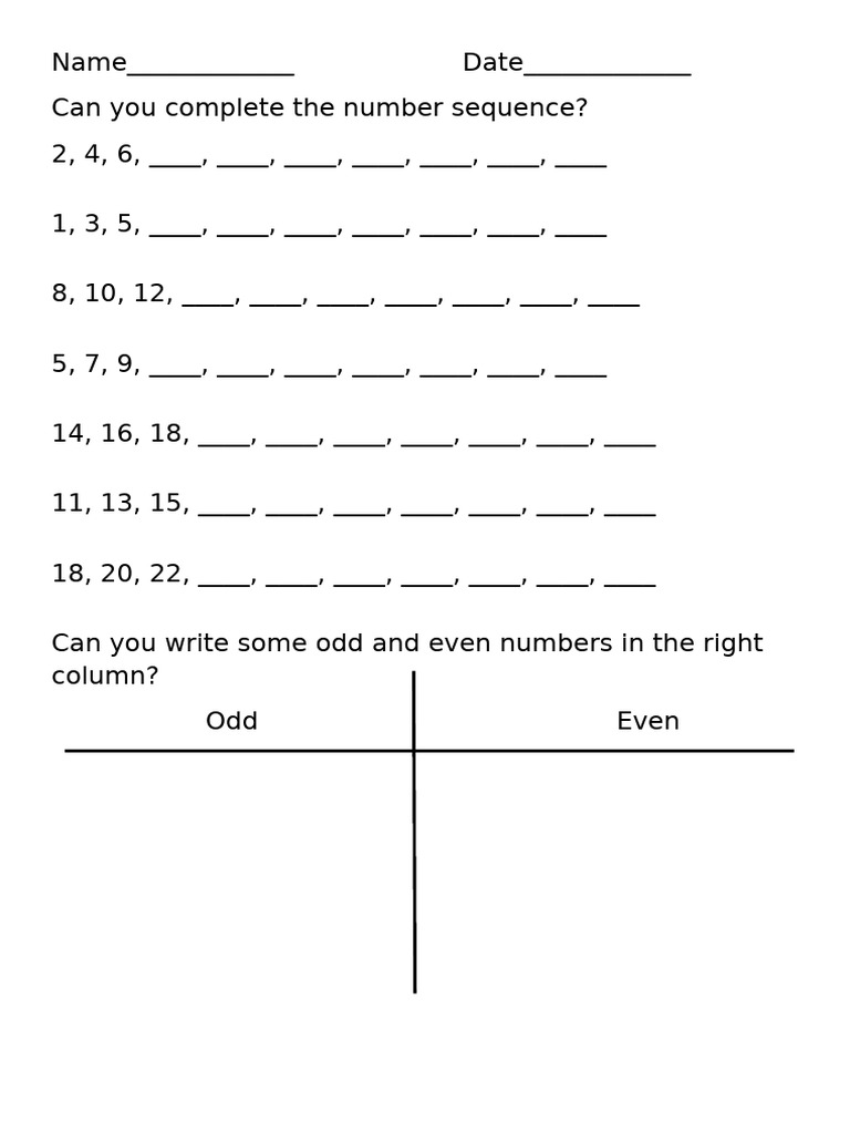 Number Sequences 2s | PDF