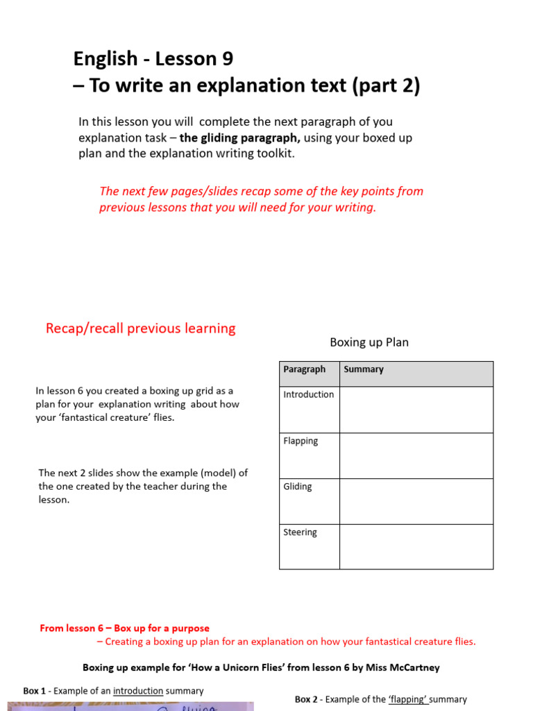 Writing An Explanation Text Lesson 9 PPT Mon 1.2.21 | PDF | Grammar ...
