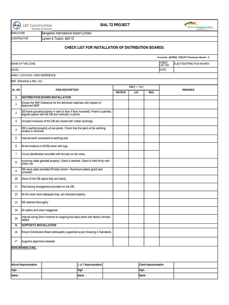 Check List DB Anexure-B | PDF | Manufactured Goods | Electrical Engineering