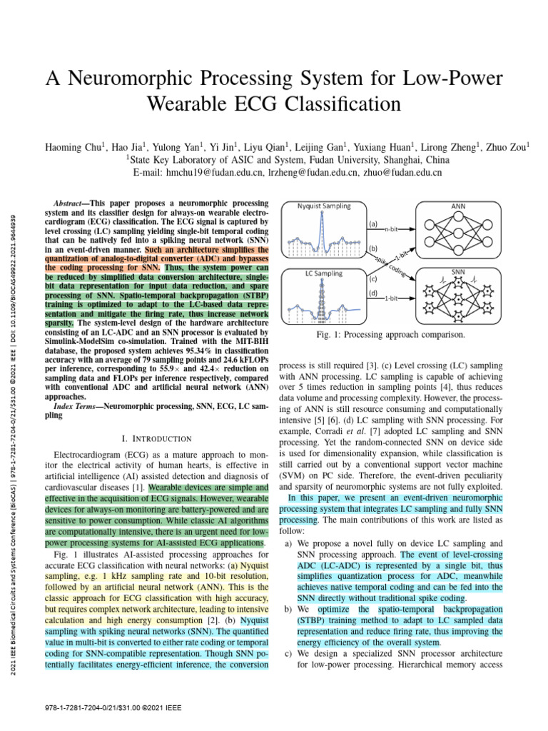 A_Neuromorphic_Processing_System_for_Low-Power_Wearable_ECG_Classification | PDF | Artificial ...