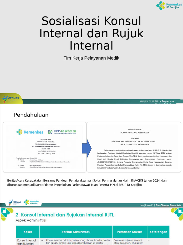 Sosialisasi Rujuk Internal Dan Konsul Internal Des 2024 | PDF