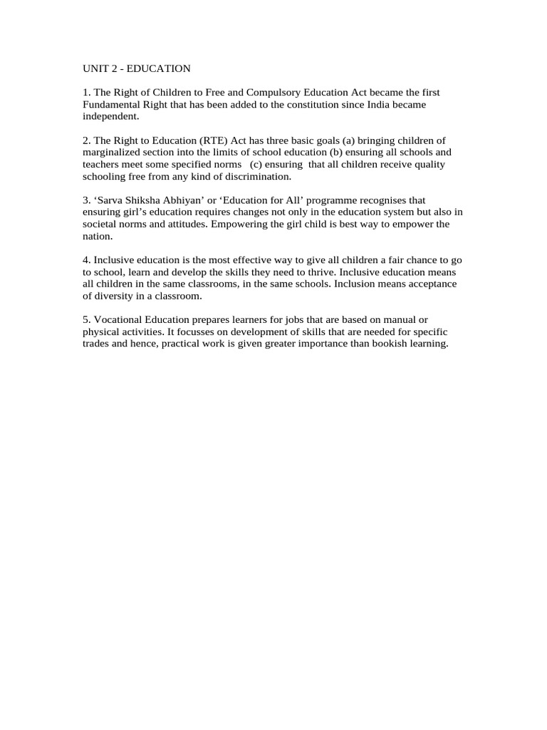 Unit 2 - Education | PDF