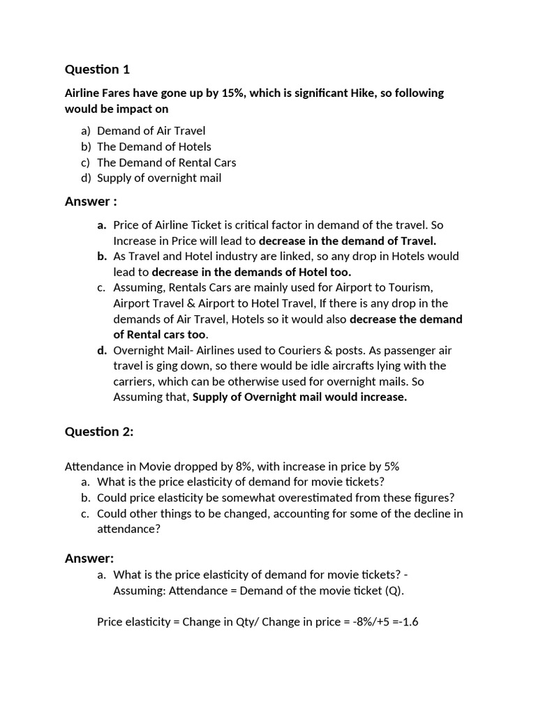 Answer 1 | PDF | Utility | Demand