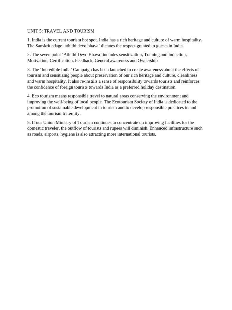 Unit 5_Travel & Tourism | PDF