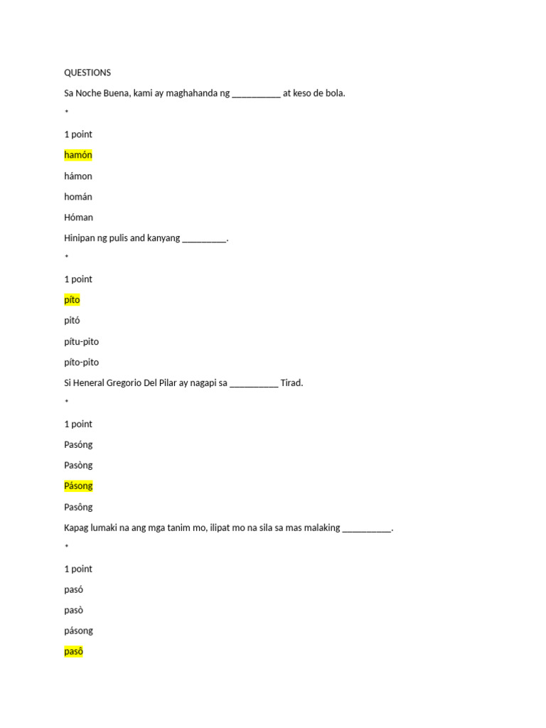 QUESTIONS | PDF